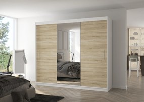 ADRK Furniture Posuvná skříň s zrcadlem DENIS 250 ADRK-SW-DEN-WS-250