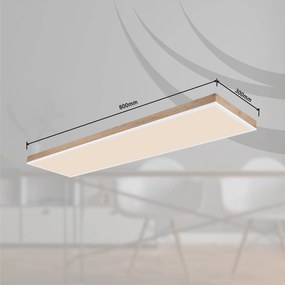 LED stropní svítidlo Doro, délka 120 cm, tmavé dřevo, dřevo, CCT