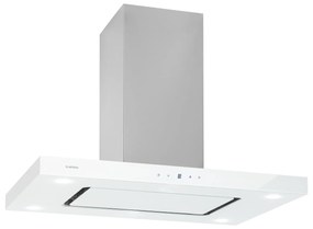 Klarstein Valeria, digestoř, 90 cm, ostrůvková, 650 m³/h, dotykový panel, LED, sklo, nerezová ocel, bílá