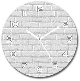 Wallmuralia Skleněné hodiny na stěnu Zděná zeď fi 30 cm