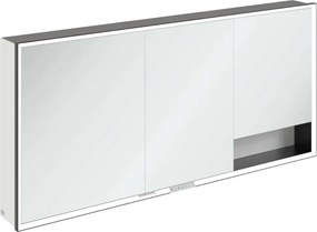 Villeroy & Boch My View+ - Zrcadlová skříňka s LED osvětlením 160x75x17 cm, 3 dvířka, Brilliant White/matná černá B48116VE