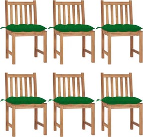 vidaXL Zahradní židle 6 ks s poduškami masivní teak [3073134] Barva: Černá