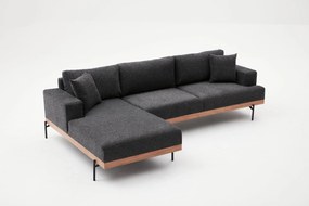 Atelier del Sofa Rohová sedací souprava Liva Left - Anthracite, Antracitová