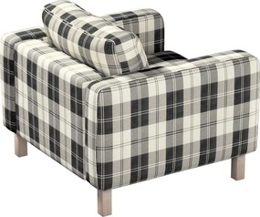 Potah na křeslo IKEA Karlstad, krátký barva černá látka pletený vzor, vzorované