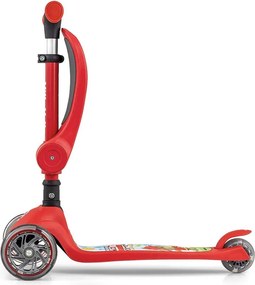Tříkolová balanční koloběžka-scooter se sedátkem FUZZY Milly Mally red