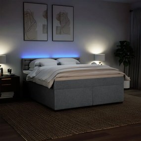 Box spring postel s matrací světle šedá 180 x 200 cm textil 3288281