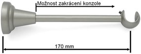 GARNÝŽE-HEBR Garnýž Koule matná stříbrná jednoduchá 210 cm