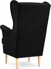 relaxační křeslo, ušák, dřevo/kov/textil, 102x80x66 cm, nohy světlé/černá, Dekorino MALENA
