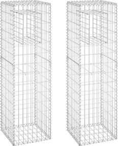 Gabionové sloupky 2 ks 40 x 40 x 140 cm železo 151263