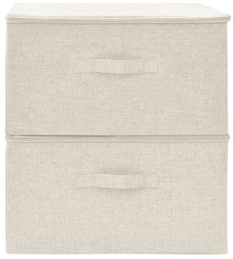 Úložné boxy 2 ks textil 43 x 34 x 23 cm krémové - Default Title