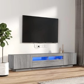 vidaXL TV skříňka s LED osvětlením 200x35x40 cm [3120171] Barva: šedá sonoma