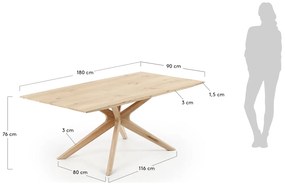 OnaDnes -20% Dubový jídelní stůl Kave Home Armande 180 x 90 cm