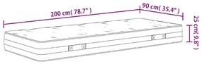 Taštičková pružinová matrace středně tvrdá 90 x 200 cm,  372849
