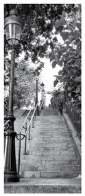 Adhezivní samolepka na dveře Ambiance Parisian Stairs