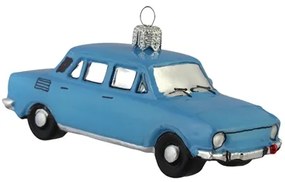 Skleněné autíčko Škoda 110 l modré