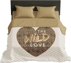 Detexpol Dekorační přehoz na postel 220x240 Wild love heart beige K 109 Holland 14