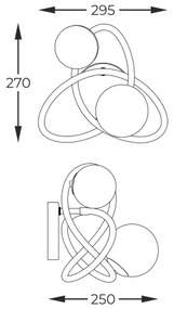 Zuma Line MB4922-2-EBGN - Nástěnné svítidlo NISYRO 2xG9/3,5W/230V černá
