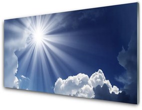 Obraz na skle Slunce Krajina 140x70 cm