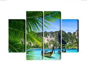 Vícedílný obraz Tropická Krajina 3D Nedostatek Nedostatek Přírodní plátno 200x150