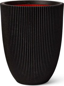 Capi Nature Groove NL Vase Elegant Low Black Ø 34 cm / V 46 cm