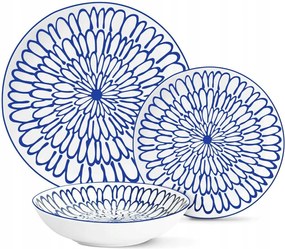 Obědový Set Z Porcelánu pro 4 osoby Mg Home Fiori 12 El.