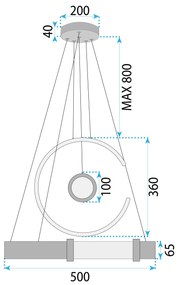 Toolight Závěsné LED osvětlení E10 LHJ060-CP zlaté