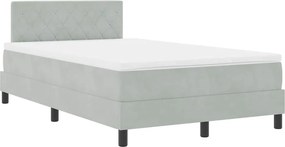 Postel s boxspringem s matrací Světle šedá 120 x 190 cm samet 3339092