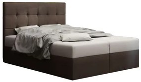 Manželská postel Boxspring 140 cm Duel 2 (tmavě hnědá) (s matrací a úložným prostorem). 1046451