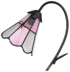 Stolní lampa Tiffany FlowerArc pink – 30x17x48 cm
