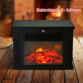 HOMCOM Elektrický krb s topením, elektrický krb s LED efektem plamene, 600/1200 W dekorativní krb, elektrický krb, černý