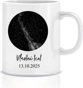 Personalizovaný klasický bílý keramický hrníček 300 ml s hvězdnou mapou