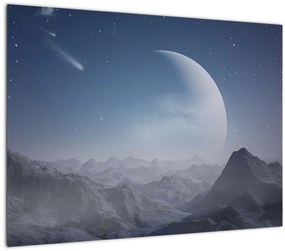 Skleněný obraz - Nebe nad skalami (70x50 cm)