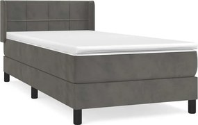 Box spring postel s matrací tmavě šedá 80 x 200 cm samet 3130926
