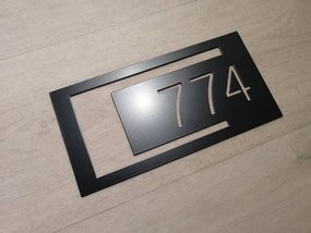Domovní číslo tabulka lakovaná 8 Velikost: 20 x 10 cm (M), Odstín: RAL 9005 - černá