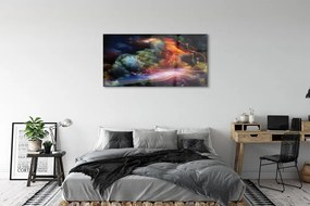 akrylový obraz Abstraktní fraktální vzory 125x50 cm
