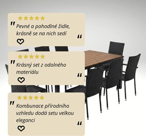 Vikio Zahradní set 190x90 pro 8 osob přírodní DT278-190P2