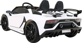 Ramiz Lamborghini SVJ DRIFT elektrické auto pro 2 děti bílé + funkce driftu + dálkové ovládání