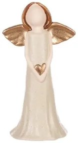 Autronic Anděl držící srdce se zlatými křídly, keramika KEK9444