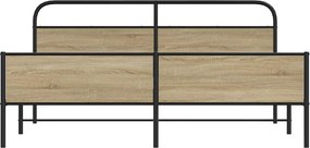Kovový rám postele bez matrace kouřový dub 150 x 200 cm 3318678