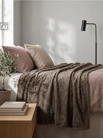 Sinsay - Přehoz na postel s geometrickým vzorem - hnědá
