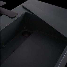 Rea Archi, umyvadlo na desku z konglomerátu 750x430x140 mm, levá verze, šedá matná, REA-U4303