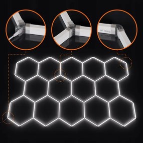 LED Stm stropní svítidlo HEXAGON LED/570W/85-265V 5000K CRI 90 IP54 bílá
