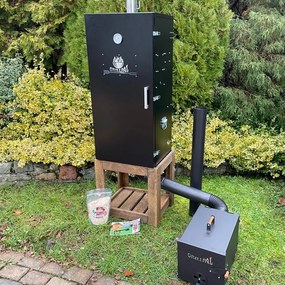 GRILLPAL kovová izolovaná udírna Grillpal Smoker 110, 172 l, podstavec teak