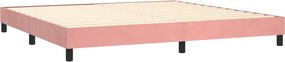 Box spring postel s matrací růžová 200x200 cm samet 3141328