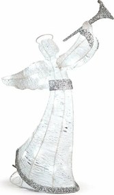 3D LED svítící anděl venkovní s trubkou 50 cm, ledově bílá s Flash, IP44, 24 V