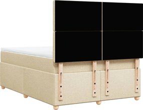 Box spring postel s matrací krémová 160x200 cm textil 3291350