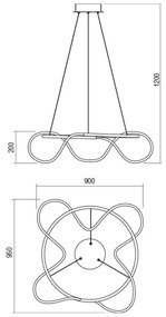 Redo 01-2112 závěsné LED stmívatelné svítidlo Corral matně bílé, 55W, 3000K, ø95cm