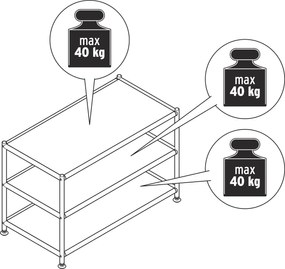 Tchibo - Kovový odkládací stolek CN3 - barva: šedá