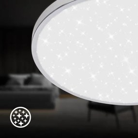 LED stropní svítidlo BRILONER Tak průměr 33cm 22W IP44 hvězdné nebe chrom 3934018