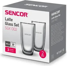 SENCOR SGX 002 Sada 2 sklenic na latte 380ml